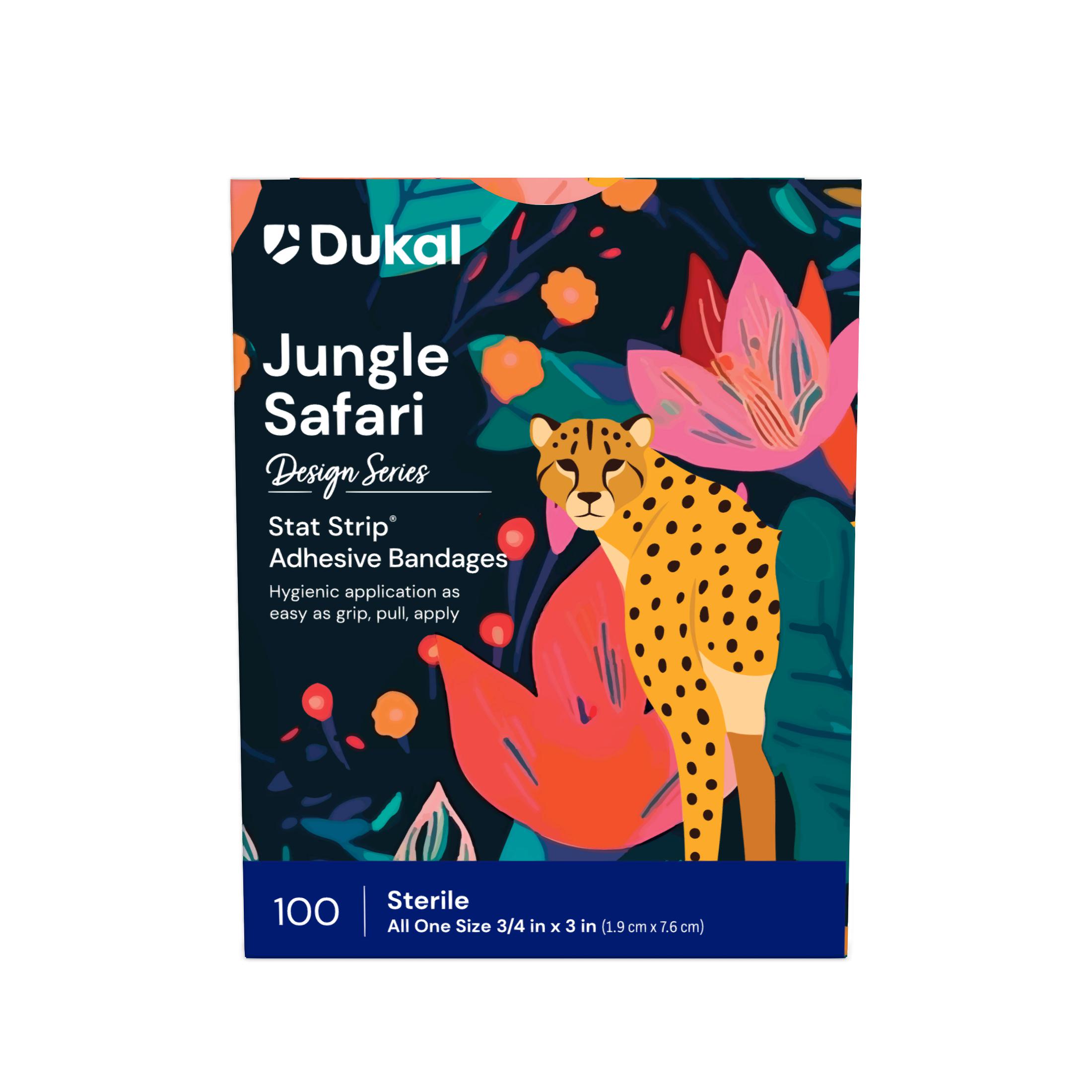 Sterile Design Series Jungle Safari Adhesive Bandages with Stat Strip ...