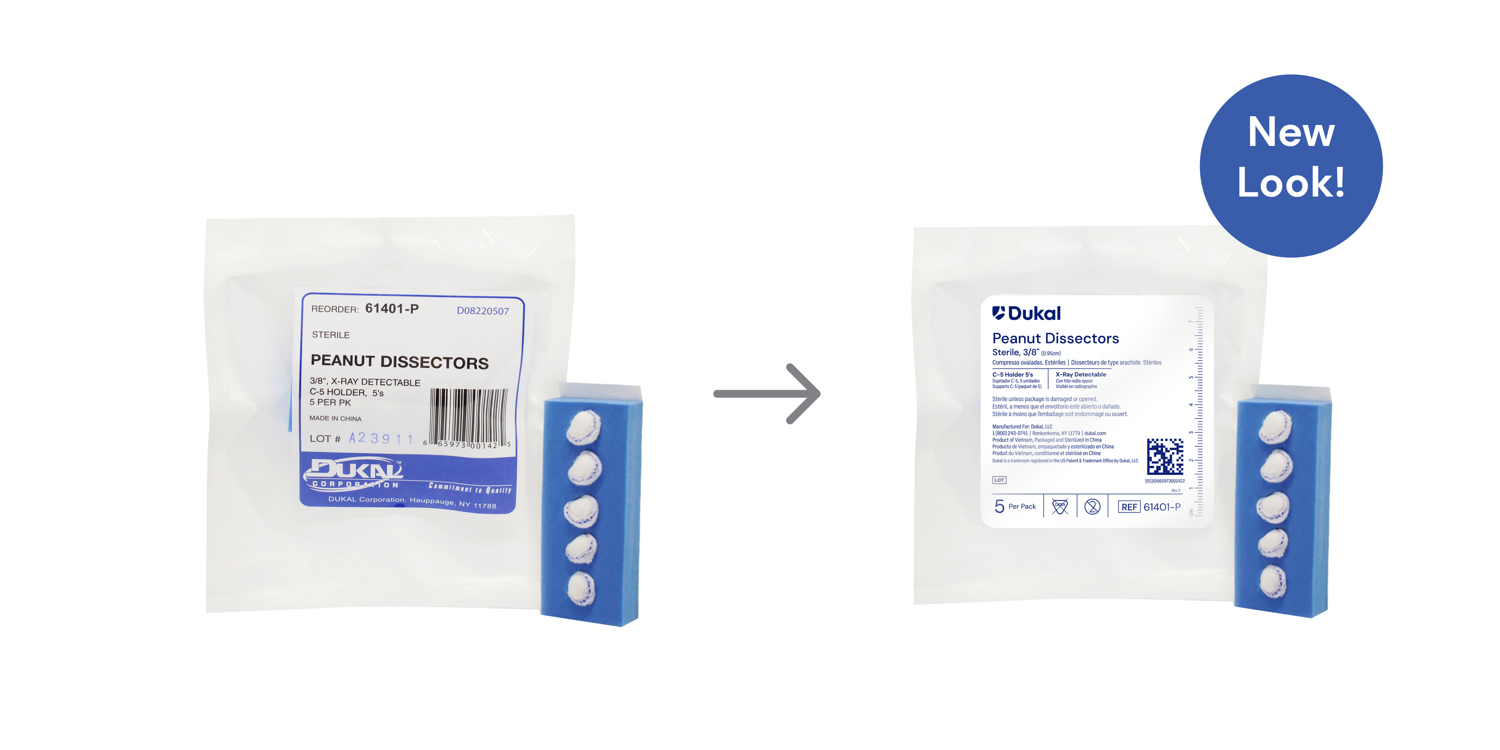 Sterile Peanut Dissectors with C-5 Holder, 3/8"