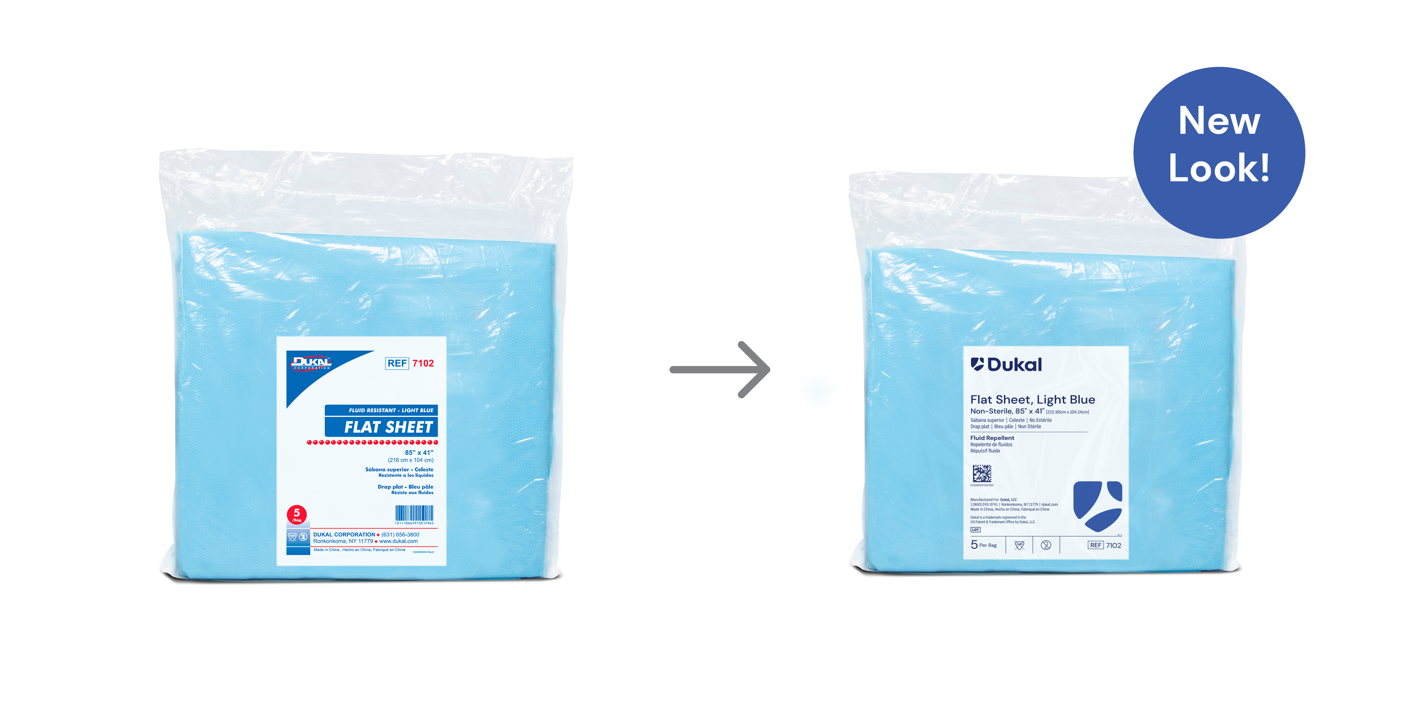 Disposable Flat Sheet, 85" x 41", Light Blue