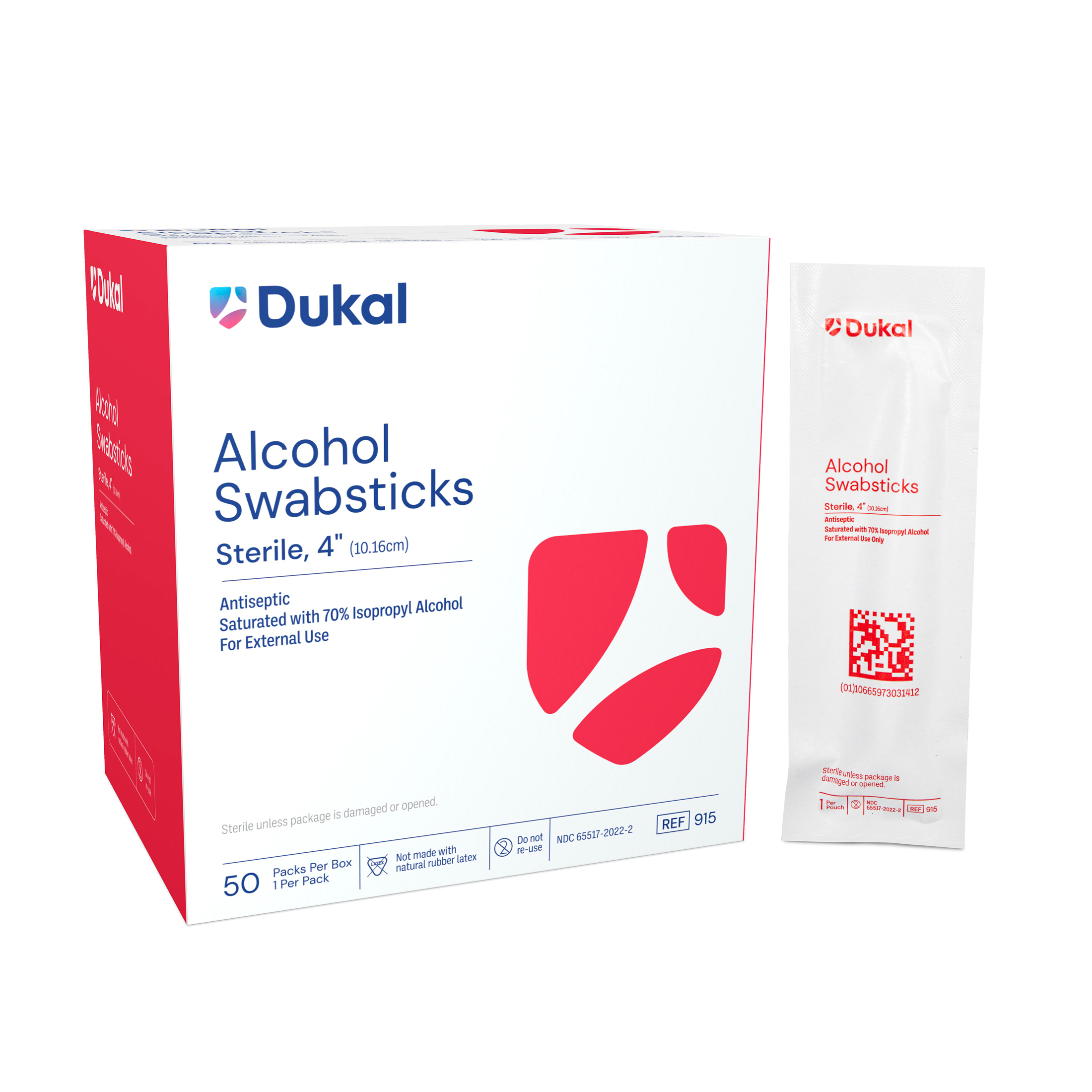 Sterile Alcohol Swabsticks, 4", 1/PK